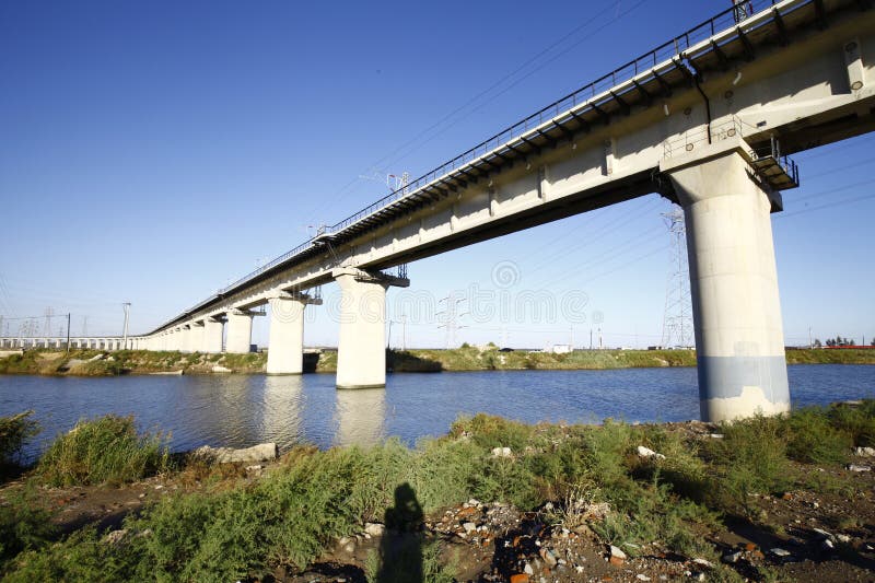Elevated Bridge Concrete Structure Stock Image - Image of roadway ...