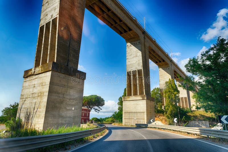 Elevated Highway And Overpass Road With Bridge. Stock Image - Image of ...