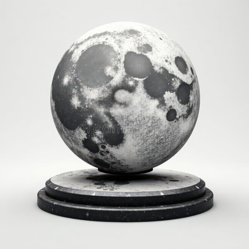 Elevated Circular Moon Platform, Metallic Texture, Shadows, Science ...