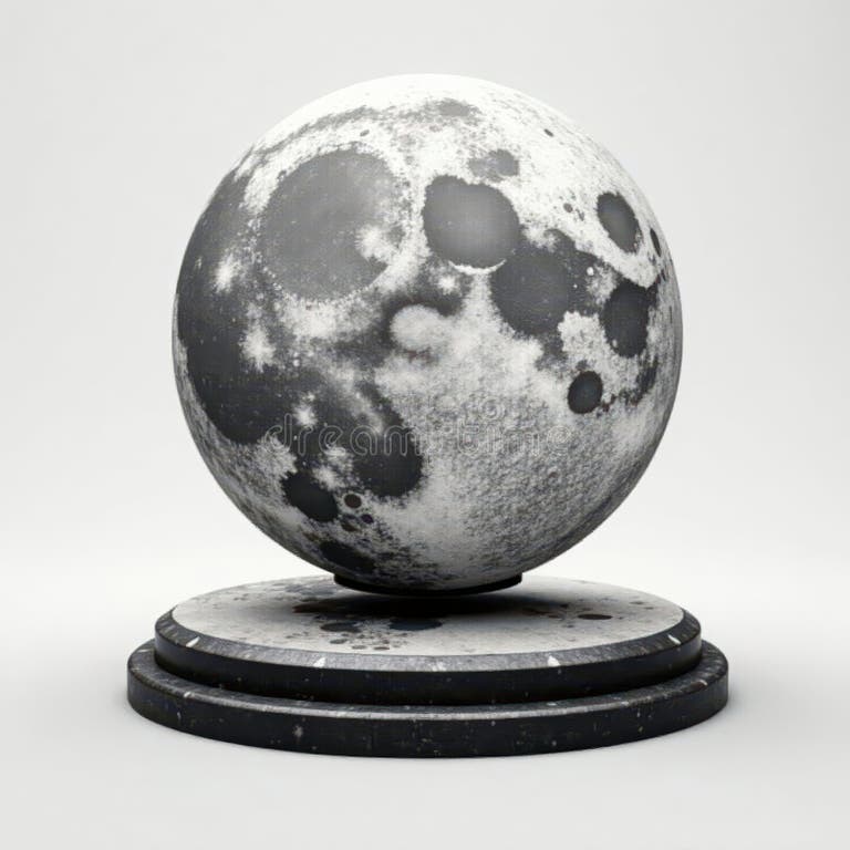 Elevated Circular Moon Platform, Metallic Texture, Shadows, Science ...