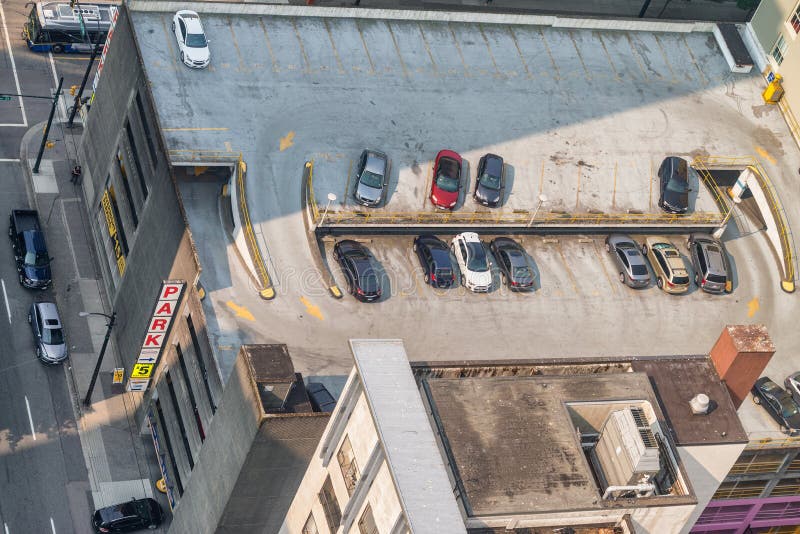 Elevated City Car Parking, Aerial View Editorial Image - Image of ...