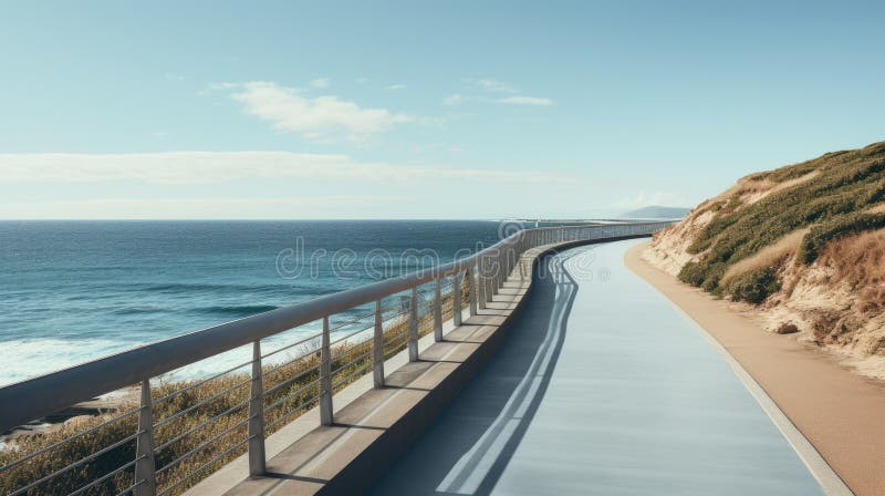 An Elevated Coastal Path Designed for Walking and Cycling, Emphasizing ...