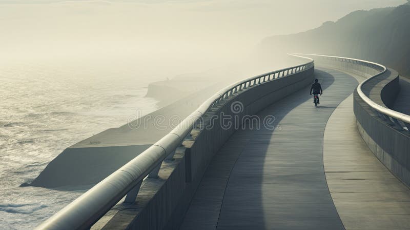 An Elevated Coastal Path Designed for Walking and Cycling, Emphasizing ...
