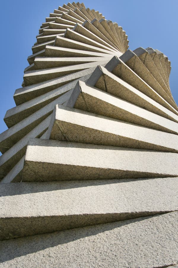 Elevated Column with Granite Plates. Stock Photo - Image of curved ...