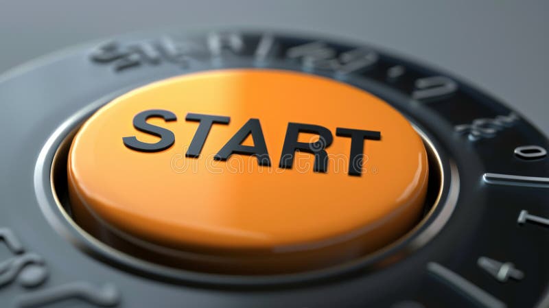 Elevated Commencement: 3D START Button Stock Image - Image of access ...