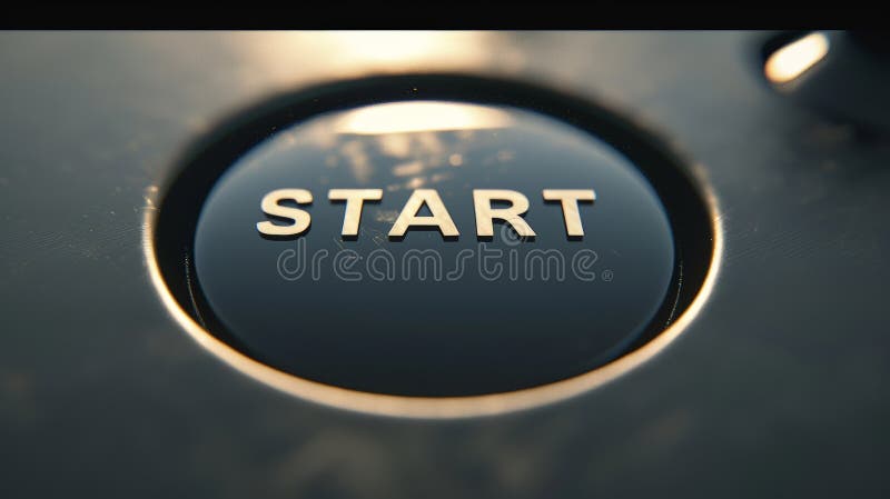 Elevated Commencement: 3D START Button Stock Photo - Image of commence ...
