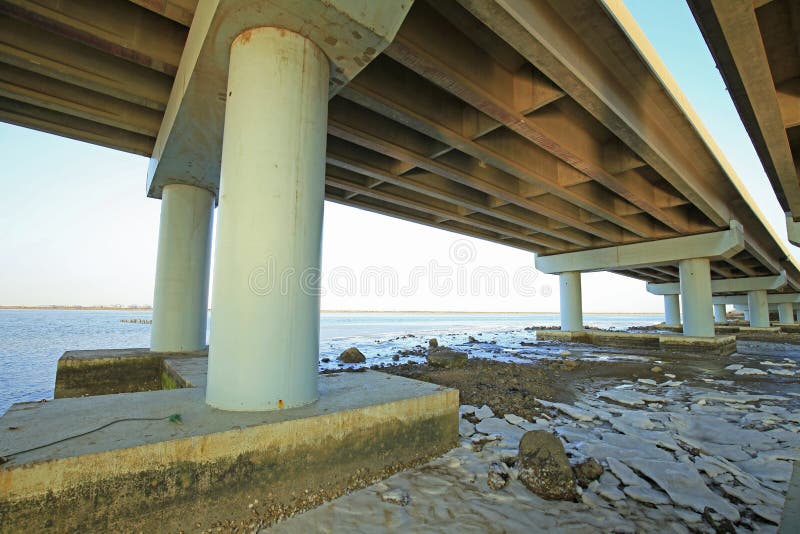 Elevated Concrete Bridge Structure Stock Image - Image of engineering ...