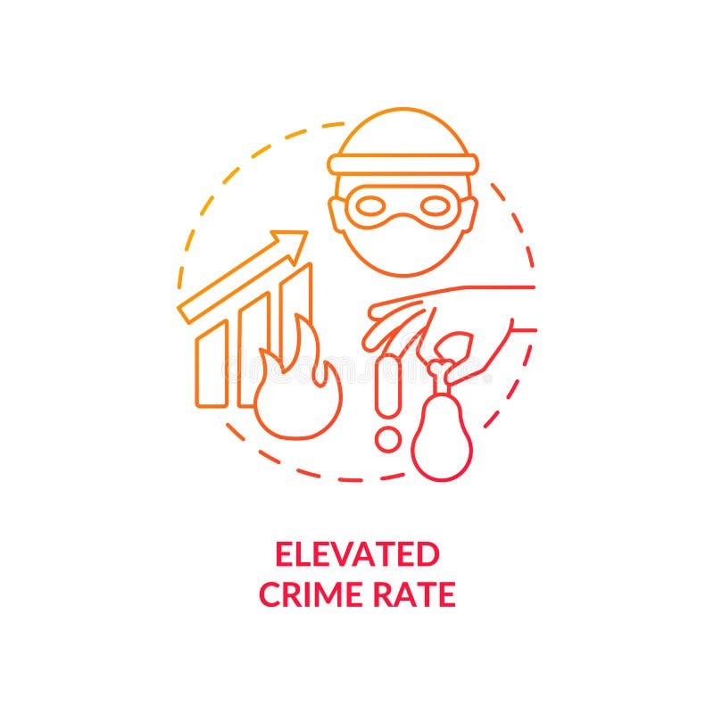 Elevated Crime Rate Red Gradient Concept Icon Stock Vector ...
