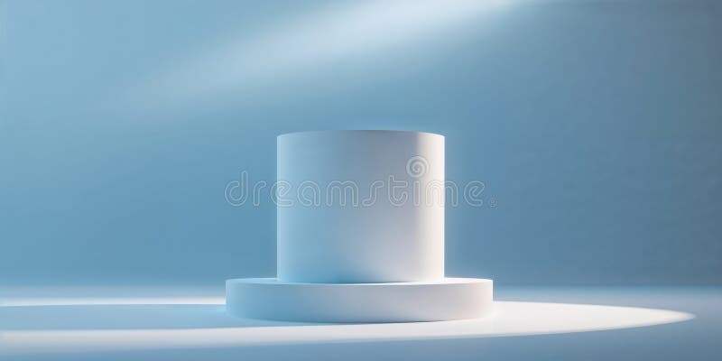 Elevated Cylindrical Display Platform Blue Haze Stock Photo - Image of ...
