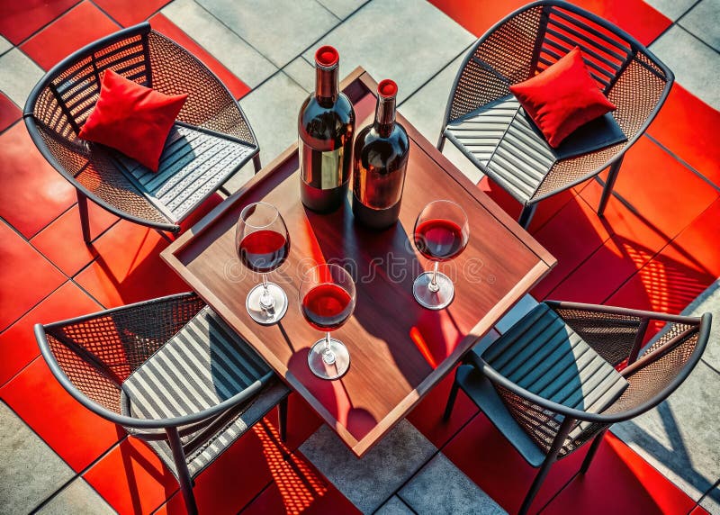 Elevated Dining Experience a Stunning Aerial Perspective of a Wine Menu ...