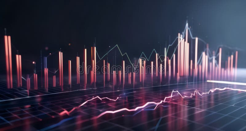 Elevated Financial Data Visualization Stock Illustration - Illustration ...