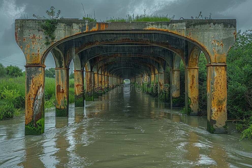 Elevated Freeway on Stilts a Modern Highway Structure Above Water for ...