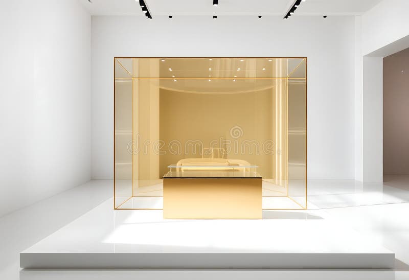 Elevated Gold Box Product Podium Stock Illustration - Illustration of ...