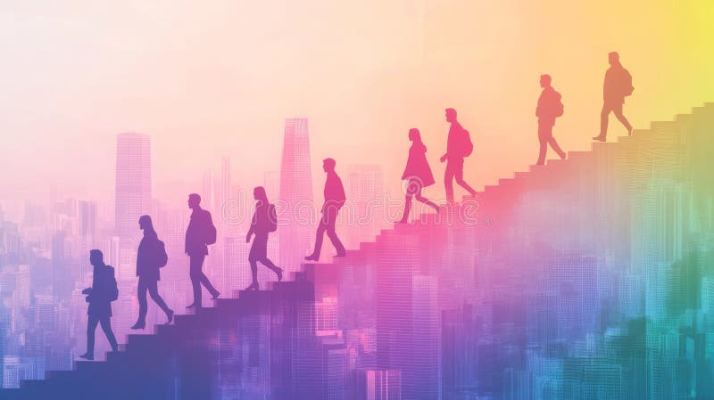 Elevated Growth of Confident Leadership and Authority Stock Image ...