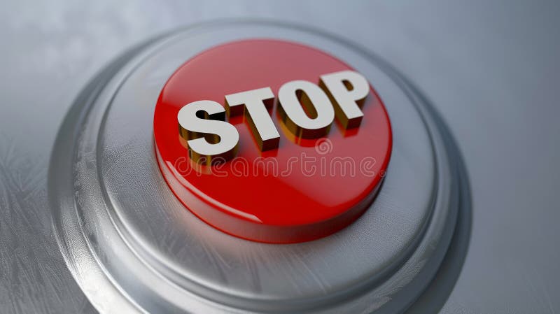 Elevated Halt: 3D STOP Button Stock Image - Image of user, interruption ...