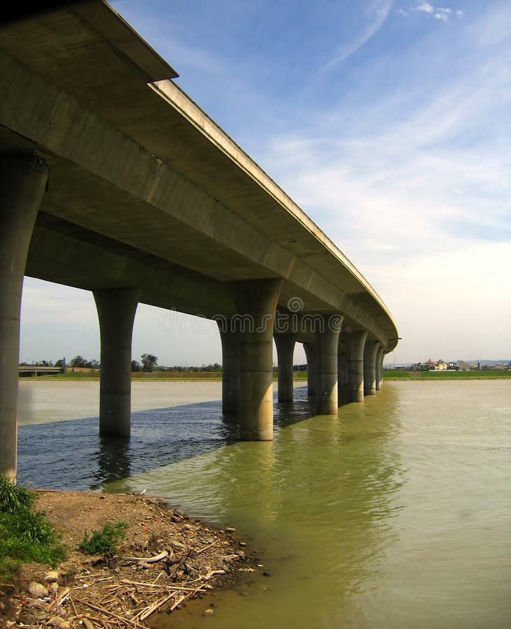 Elevated Highway Bridge stock image. Image of shore, slanted - 989451
