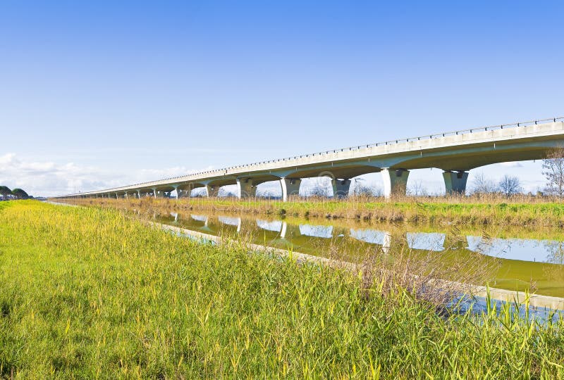 Elevated Highway Built Built Along a River Stock Photo - Image of ...