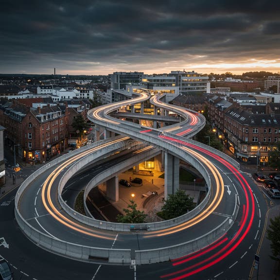 An Elevated Highway with a Complex Series of Intertwined Loops ...