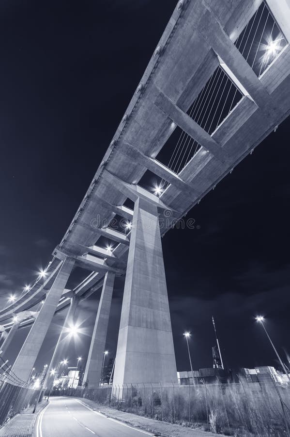 Elevated highway at night stock image. Image of flyover - 260278797