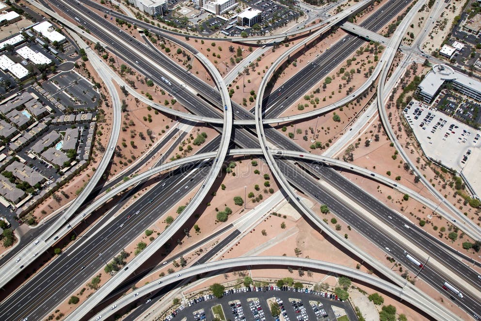 Elevated Interstate Interchange Stock Image - Image of ramp, expressway ...