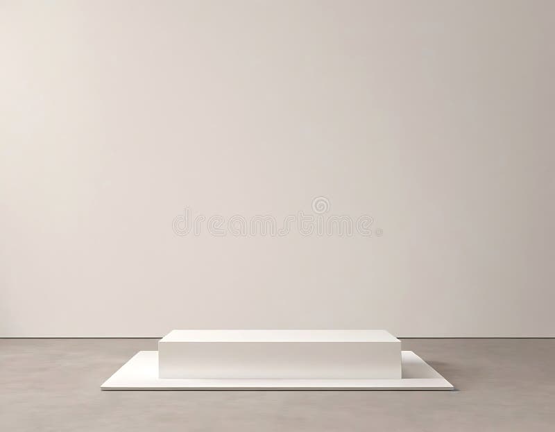 Elevated Market Platform - White Rectangular Podium . Stock ...