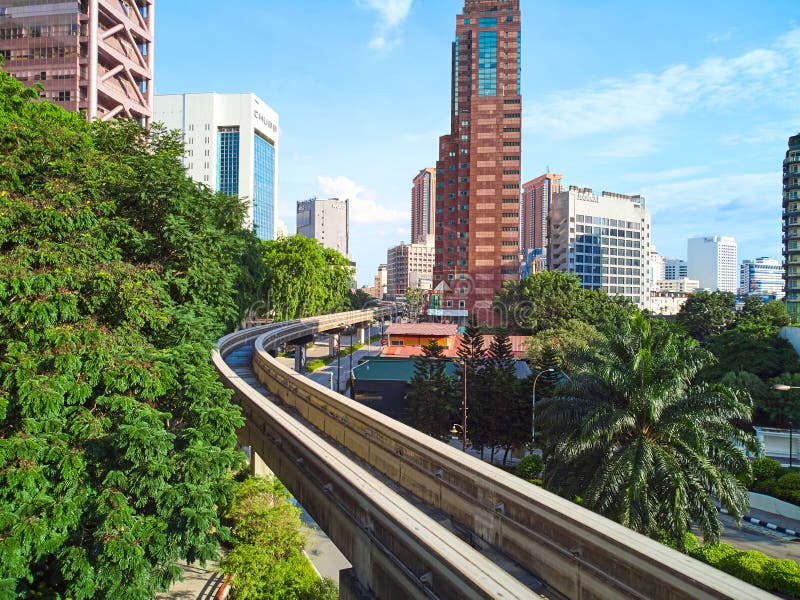 Elevated Monorail through a Modern Metropolis a Editorial Photography ...