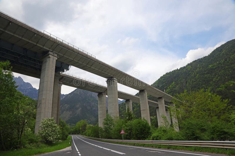 Elevated Motorway Called A23 and Big Pylons in Concrete Stock Image ...