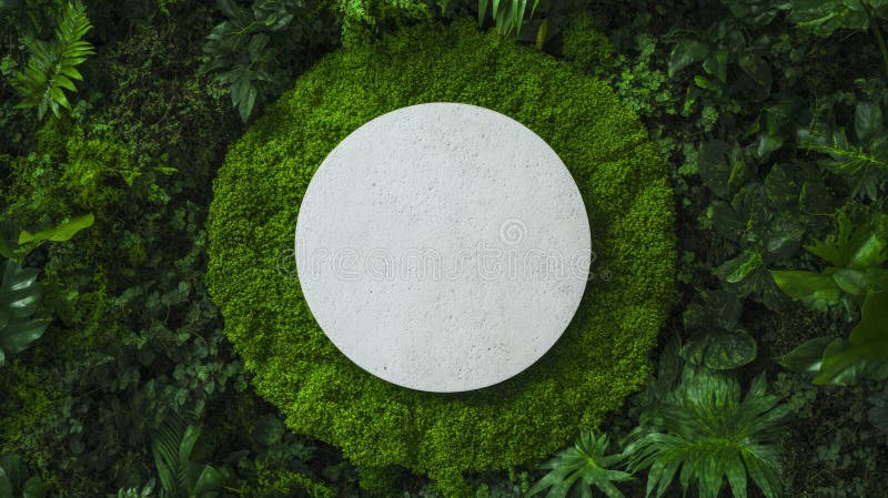 Elevated Nature Concept with White Circular Podium for Eco-friendly ...