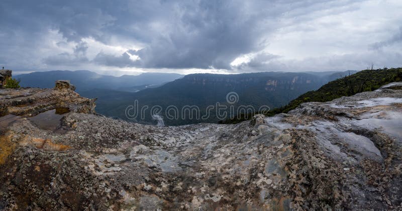 Elevated Panorama View of Deep Rugged Valley and Rolling Hills Stock ...