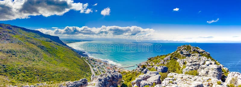 Elevated Panoramic View of Kalk Bay Harbour, Cape Town Stock Image ...