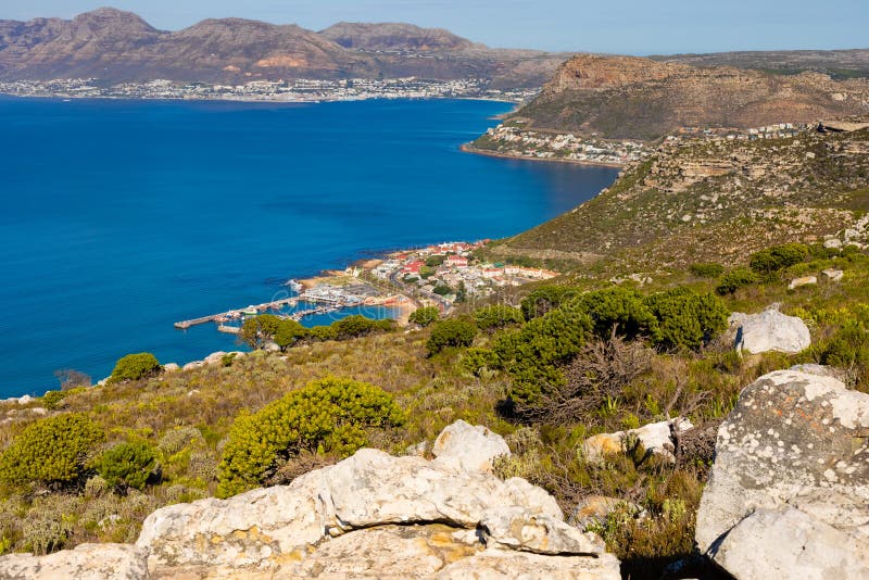 Elevated Panoramic View of Kalk Bay Harbour in Cape Town Stock Image ...