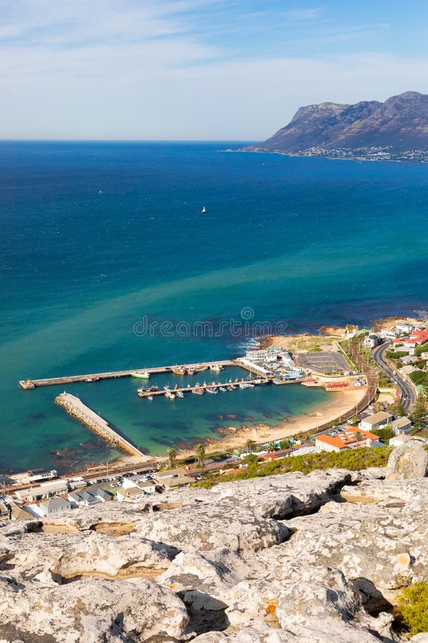 Elevated Panoramic View of Kalk Bay Harbour in Cape Town Stock Image ...