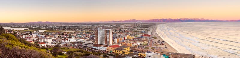 Elevated Panoramic View of Muizenberg Beach Cape Town Stock Photo ...
