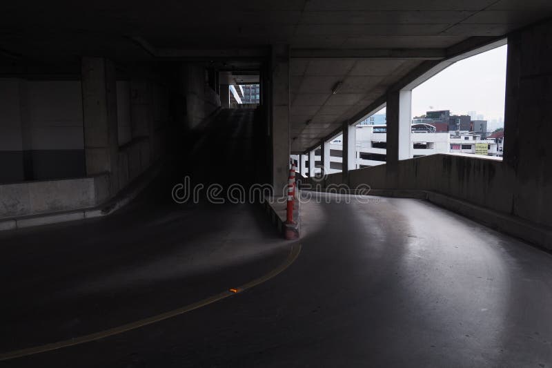 Elevated Parking: Ramp in a Modern Parking Building Stock Image - Image ...