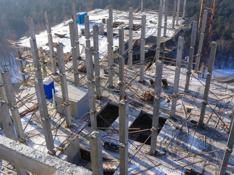 Elevated Perspective Captures the Construction of a Modern Building ...