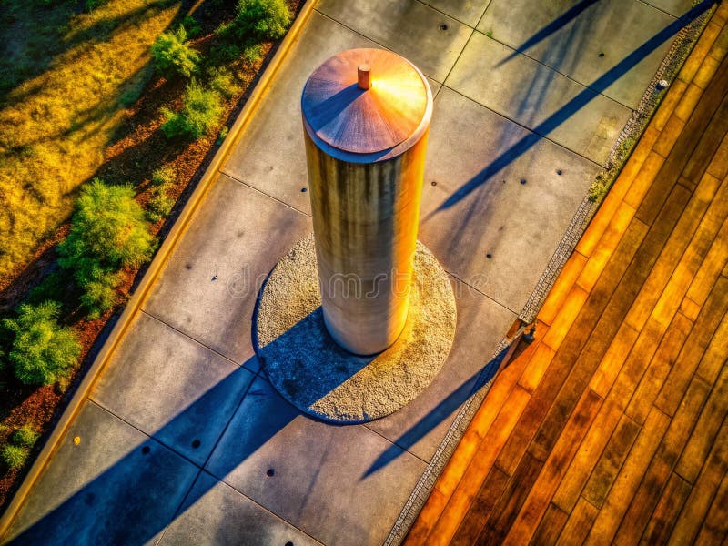 Elevated Perspective of Construction Site Post Footing Dramatic Shadows ...