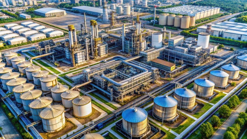 An Elevated Perspective of a Large-scale Industrial Complex Featuring ...