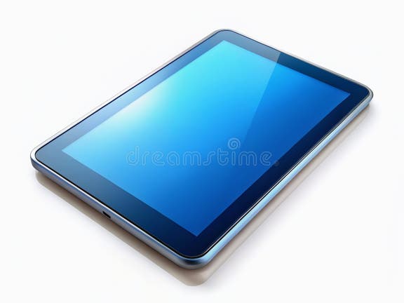 Elevated Perspective of a Modern Blue Touchscreen Display with ...