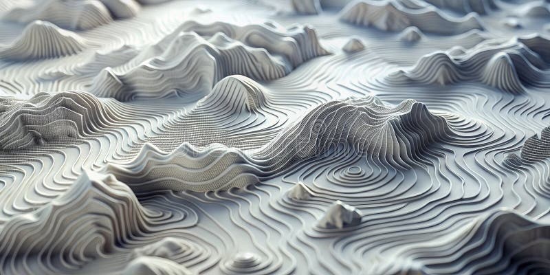 Elevated Perspective White Contour Landscape Stock Illustrations – 5 ...