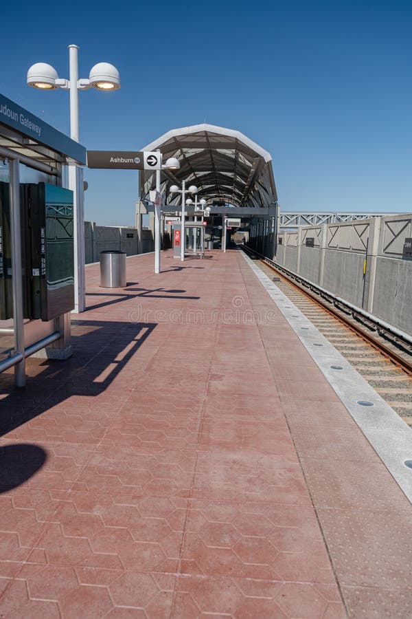 Elevated Portion of the Washington Metro. Railway at Ashburne Station ...