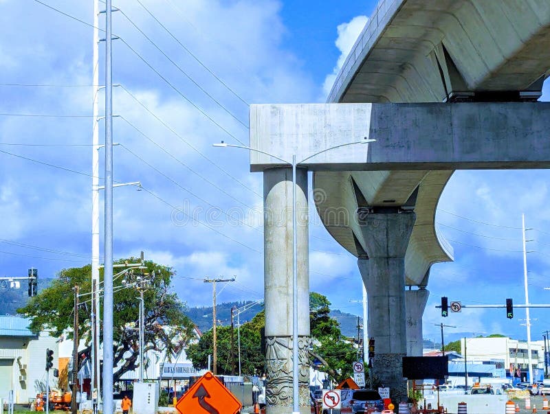 Elevated Rail Construction Project in Honolulu, Hawaii Editorial Image ...