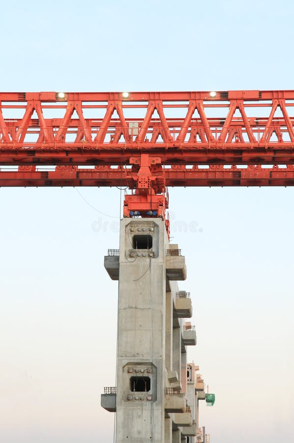 Elevated Rail Track on Large Columns Stock Photo - Image of beams ...