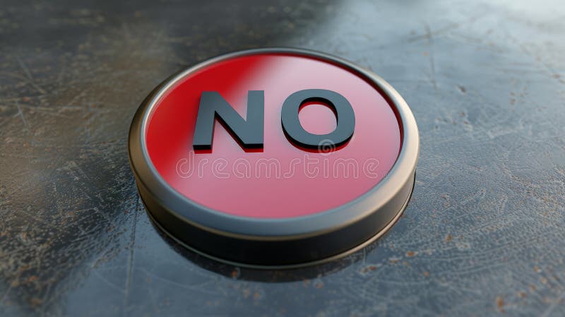 Elevated Rejection: 3D NO Button Stock Photo - Image of view, visual ...