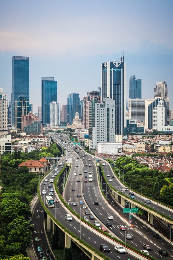 Elevated Road and Modern City Stock Photo - Image of building, city ...