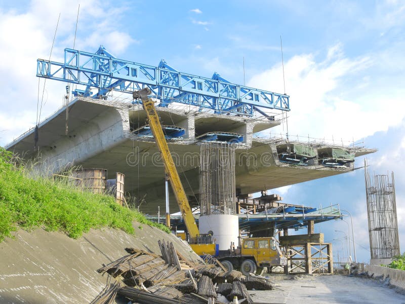 Elevated Road Under Construction Stock Photo - Image of city, column ...