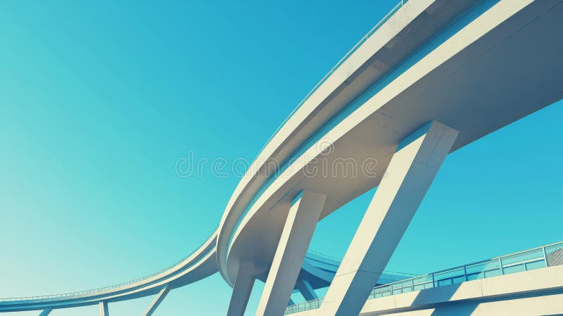 Modern Overpass Architecture Stock Photo - Image of roadway, support ...