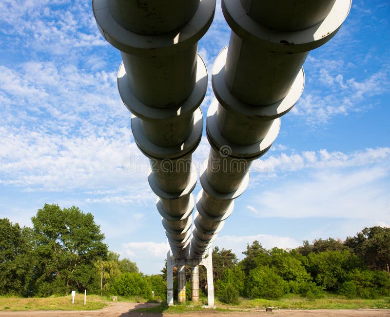 Elevated Section of the Pipelines Stock Image - Image of infrastructure ...