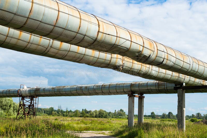 Elevated Section of the Pipelines Stock Photo - Image of country, heat ...