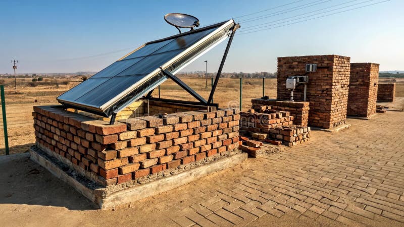 Elevated Solar Cooker Set Up on Bricks Maximizing Sun Access.. Stock ...