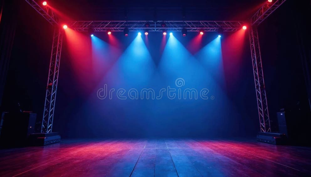 Elevated Stage View, Complex Lighting Truss System, Wash, Structure ...